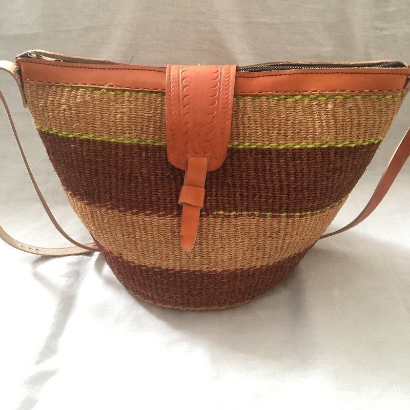 Sisal Woven Shoulder Bag Sisal Woven Tote Bag African Hand Woven Kiondo ...