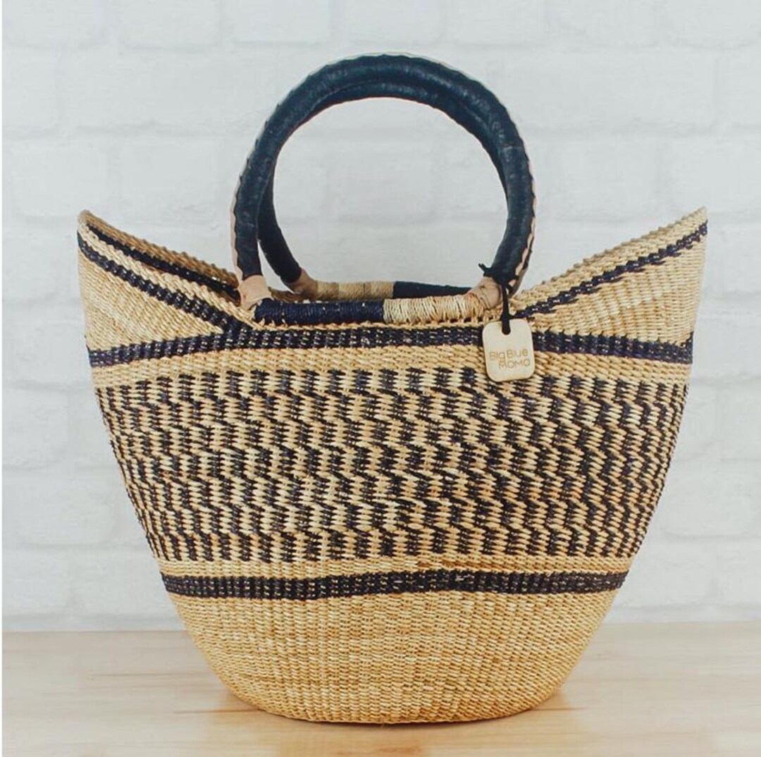 Large Ghana Baskets Market Basket Large U Shaped Bolga Shopper Basket ...