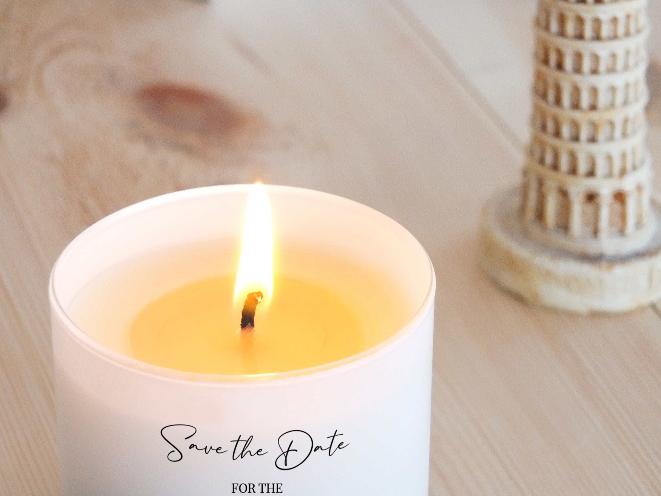 Wedding Invitation Candle, Personalized Save the Date Invitation Candle ...