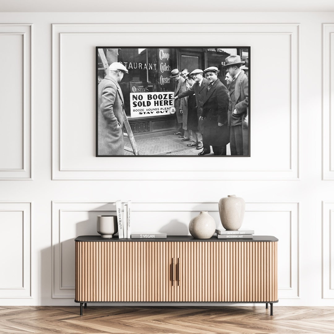 Prohibition Black and White Vintage Photography Wall Art Wine Beer ...