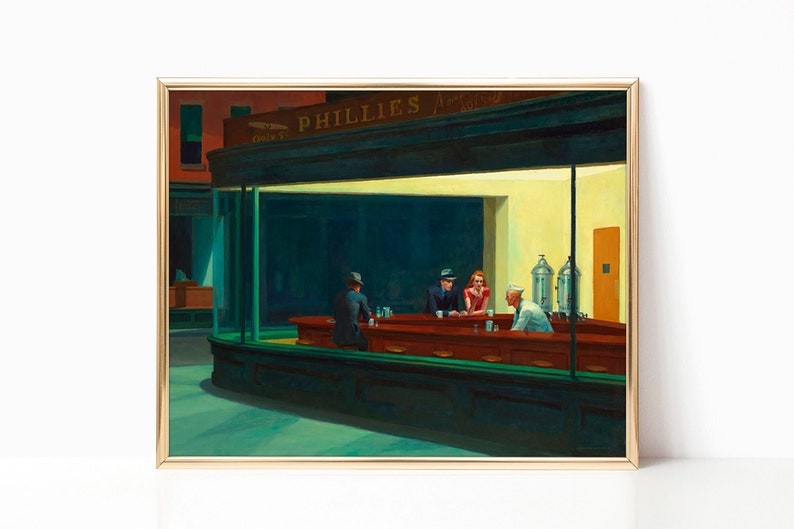 Edward Hopper Nighthawks Canvas Print Poster Frame Painting - Etsy