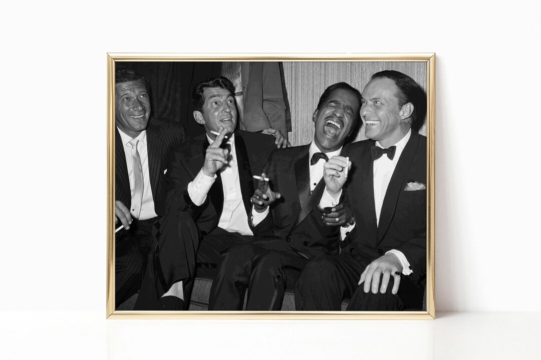 The Rat Pack Print Dean Martin Sammy Davis Frank Sinatra Poster Black ...