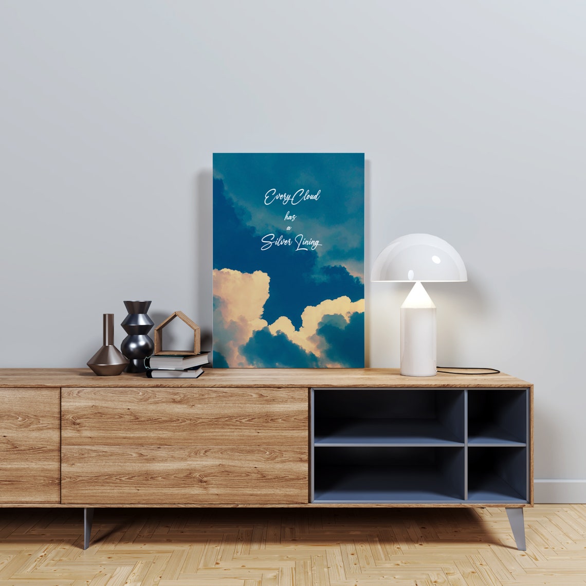 Printable Cloud Wall Art, Printable Art, Blue Cloud Print, New Home ...