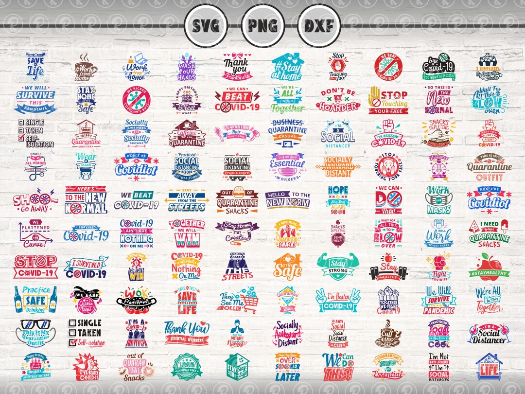 100 Bundle SVG, Corona, Health, Medicine, Safety, Isolation, Svg Dxf ...