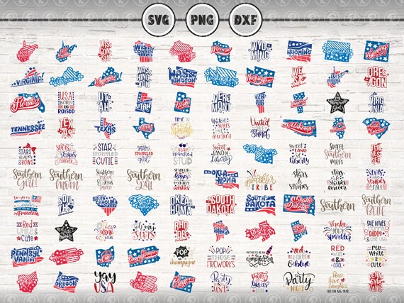 100 Bundle SVG 4th July America Day Celebration Republic | Etsy