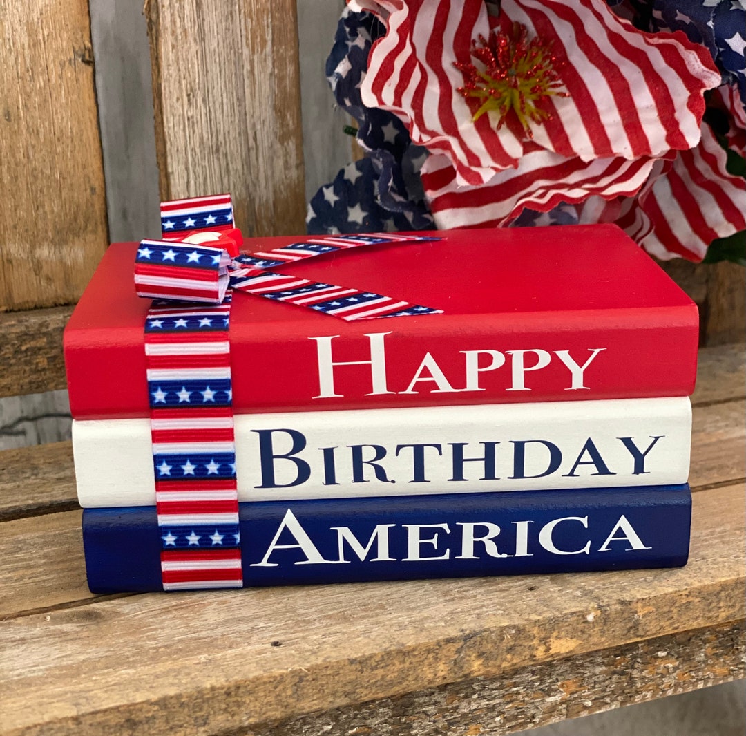 Happy Birthday America, 4th of July, Tiered Tray Decor, Holiday, Gift ...
