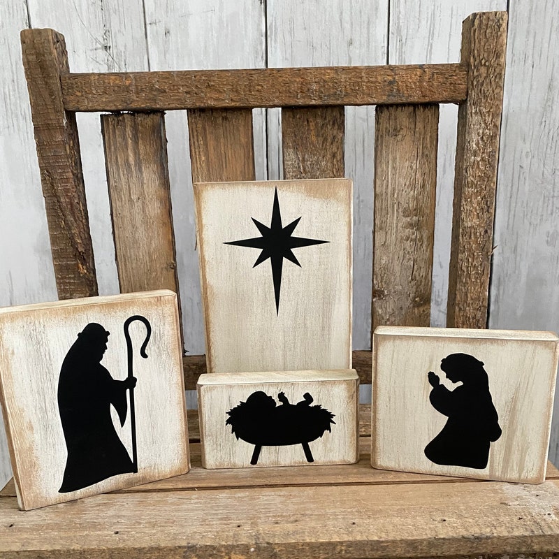 Nativity Wood Blocks - Etsy