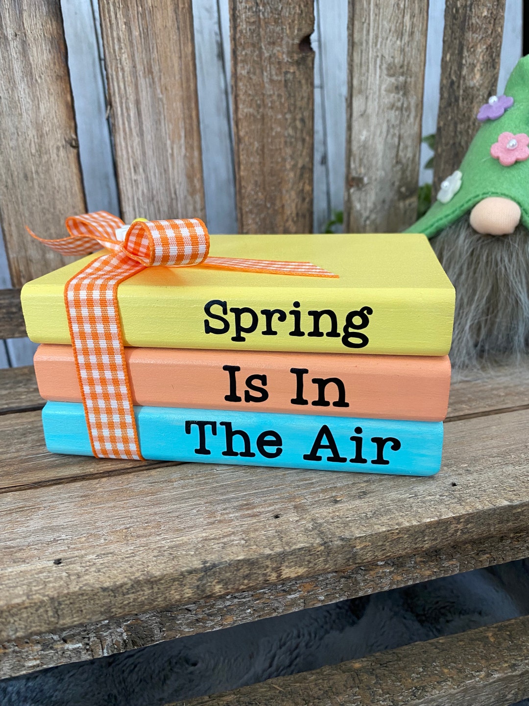 Spring, Flowers, Mini Book Stack, Decorative Book, Housewarming Gift ...