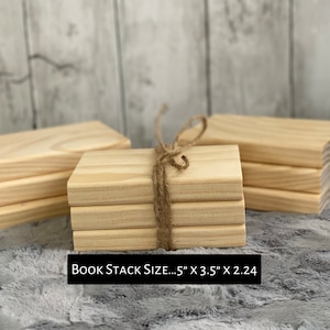 Blank Unfinished Mini Book Stack, DIY Wooden Books, Tiered Tray DIY ...