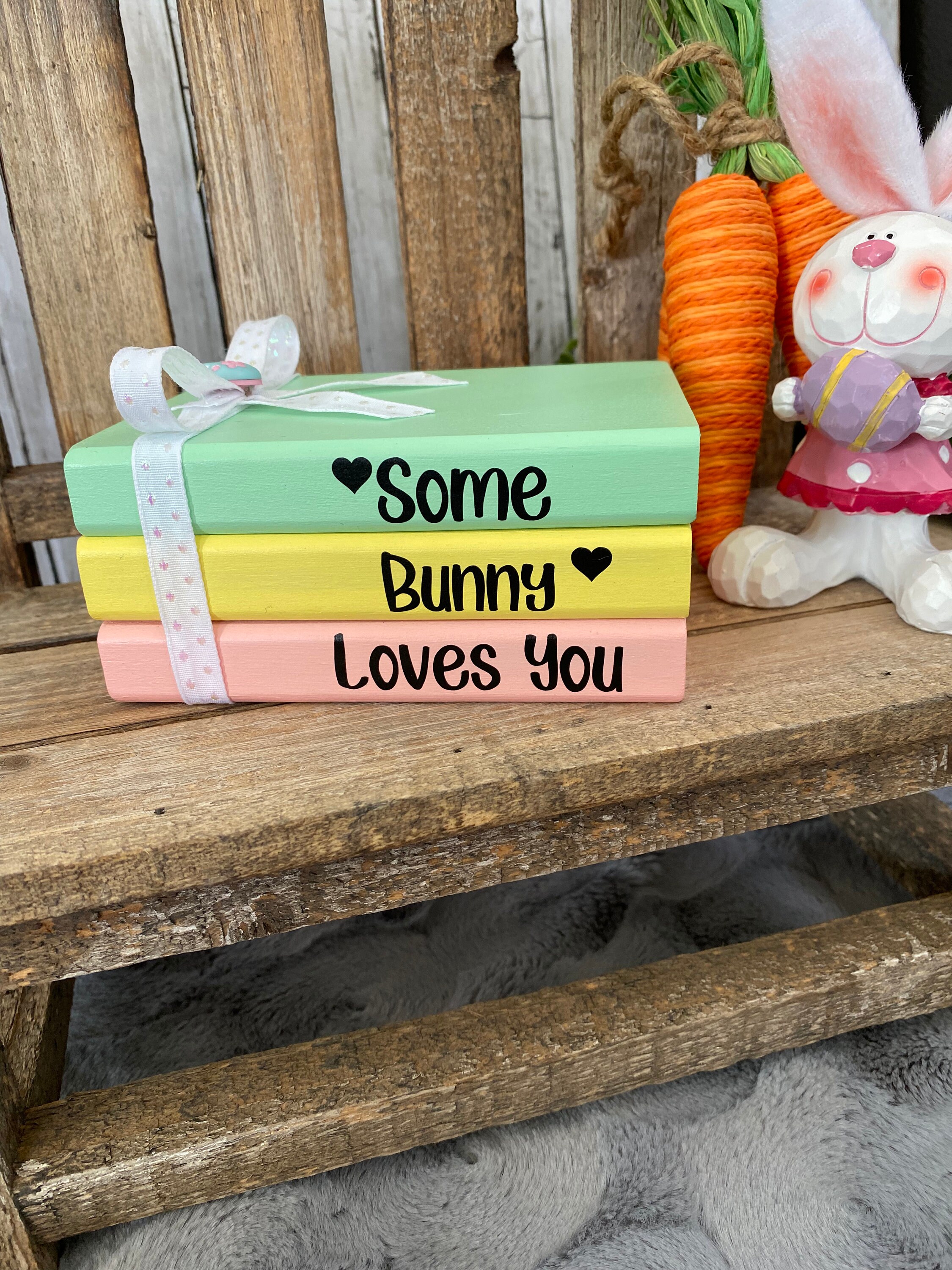 Some Bunny Loves You Easter Holiday Decor Spring Mini Book - Etsy