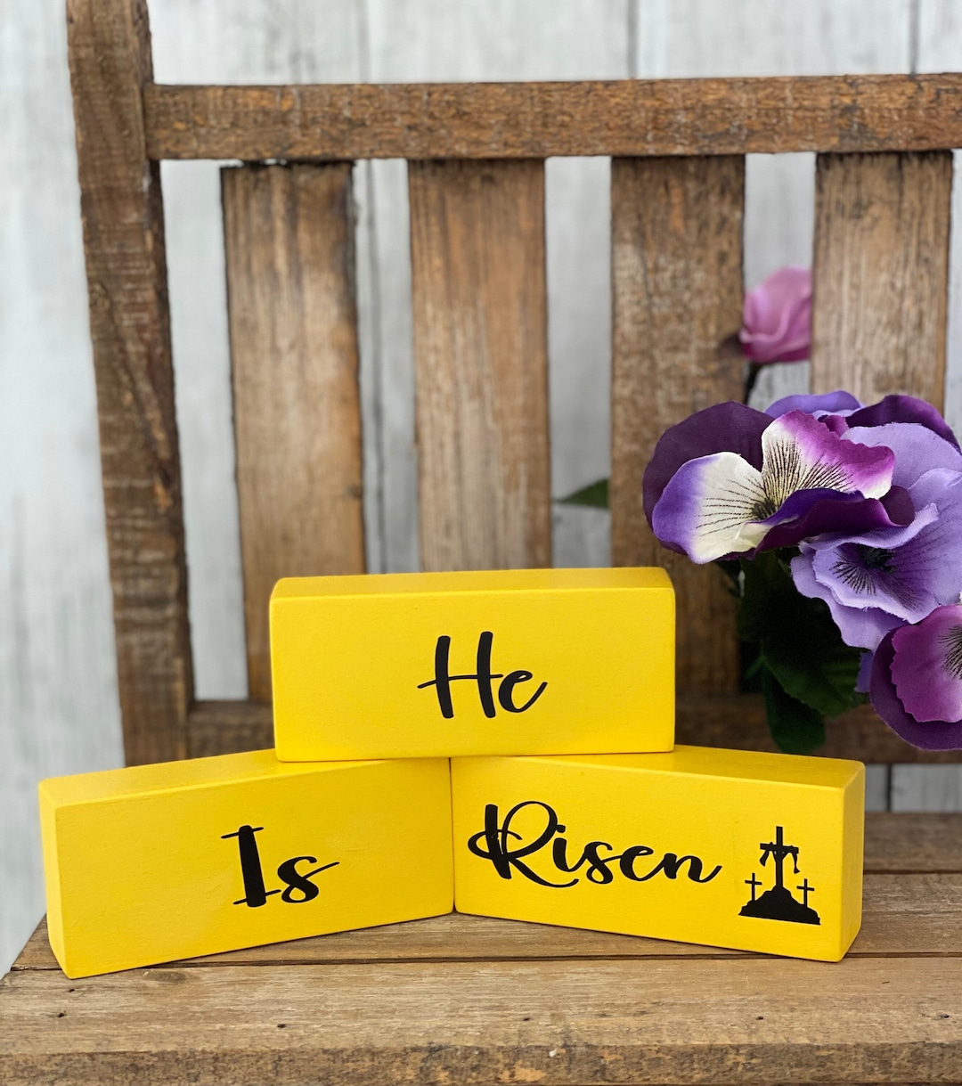 He is Risen, Easter, Stacking Blocks, Shelf Sitter Blocks, Tiered Tray Decor, Spring Decor ...