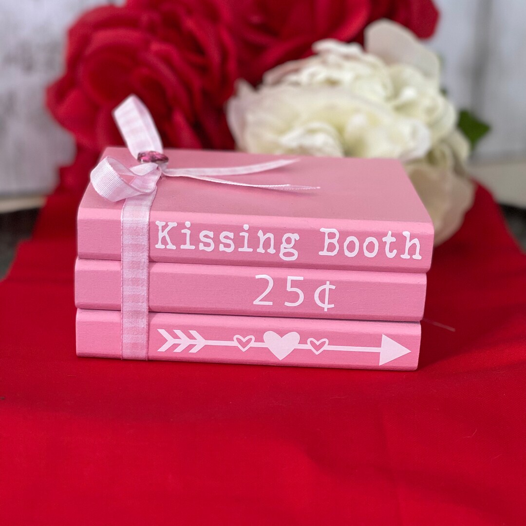 Kissing Booth, Valentines Day Decor, Valentine, Decorative Books, Mini ...