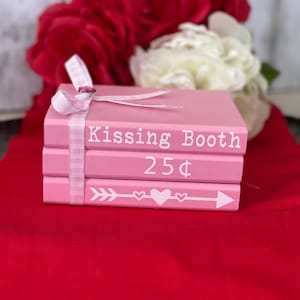 Kissing Booth, Valentines Day Decor, Valentine, Decorative Books, Mini ...