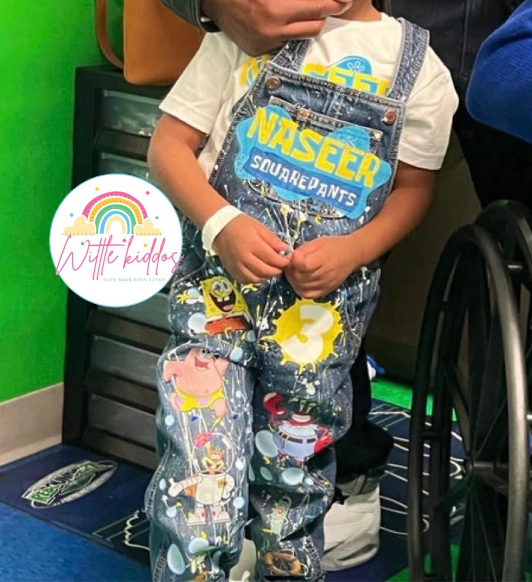 Kids Cartoon Custom Personalized Character Denim Overalls - Etsy