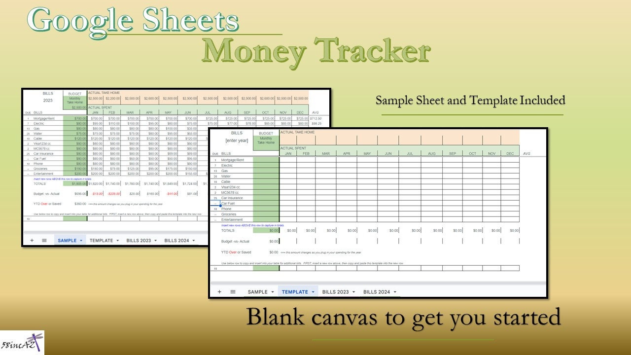 Home Budget Money Tracker, Google Sheets (PDF Pattern) - Etsy