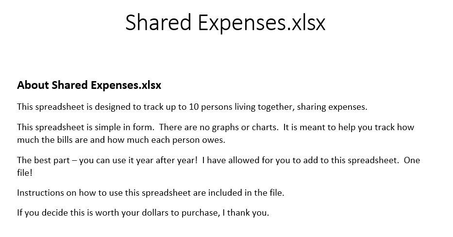 Shared Expenses 10 People - Etsy