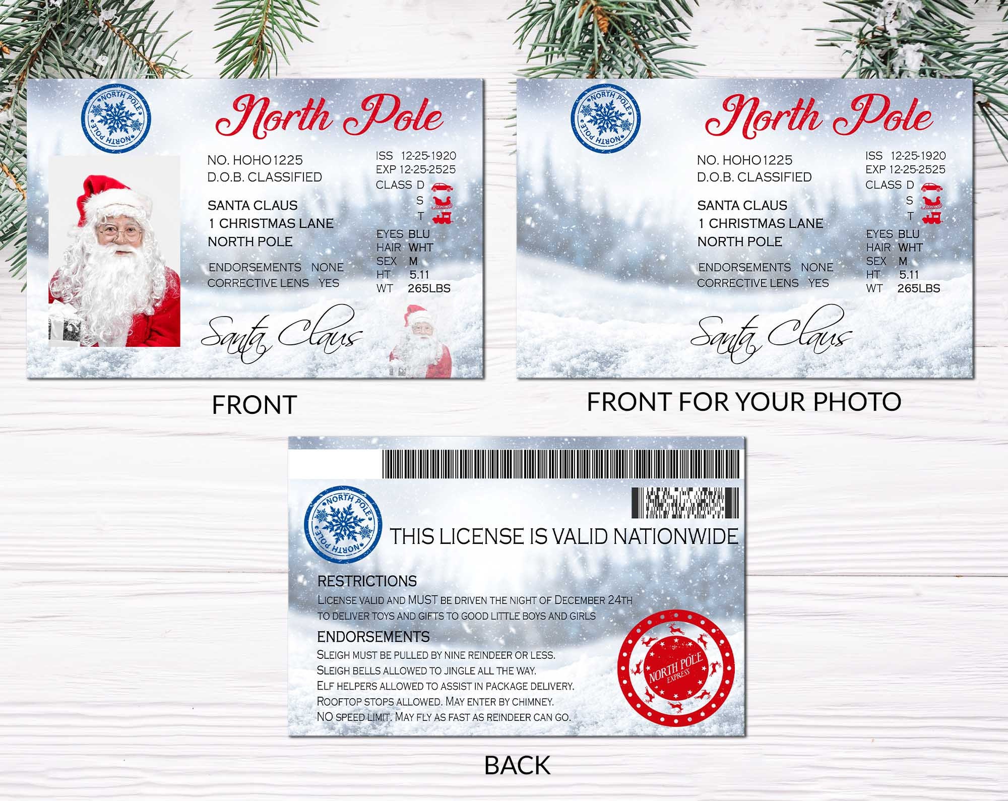 Santa Claus License PNG, Santa Claus ID Card, Christmas License ...