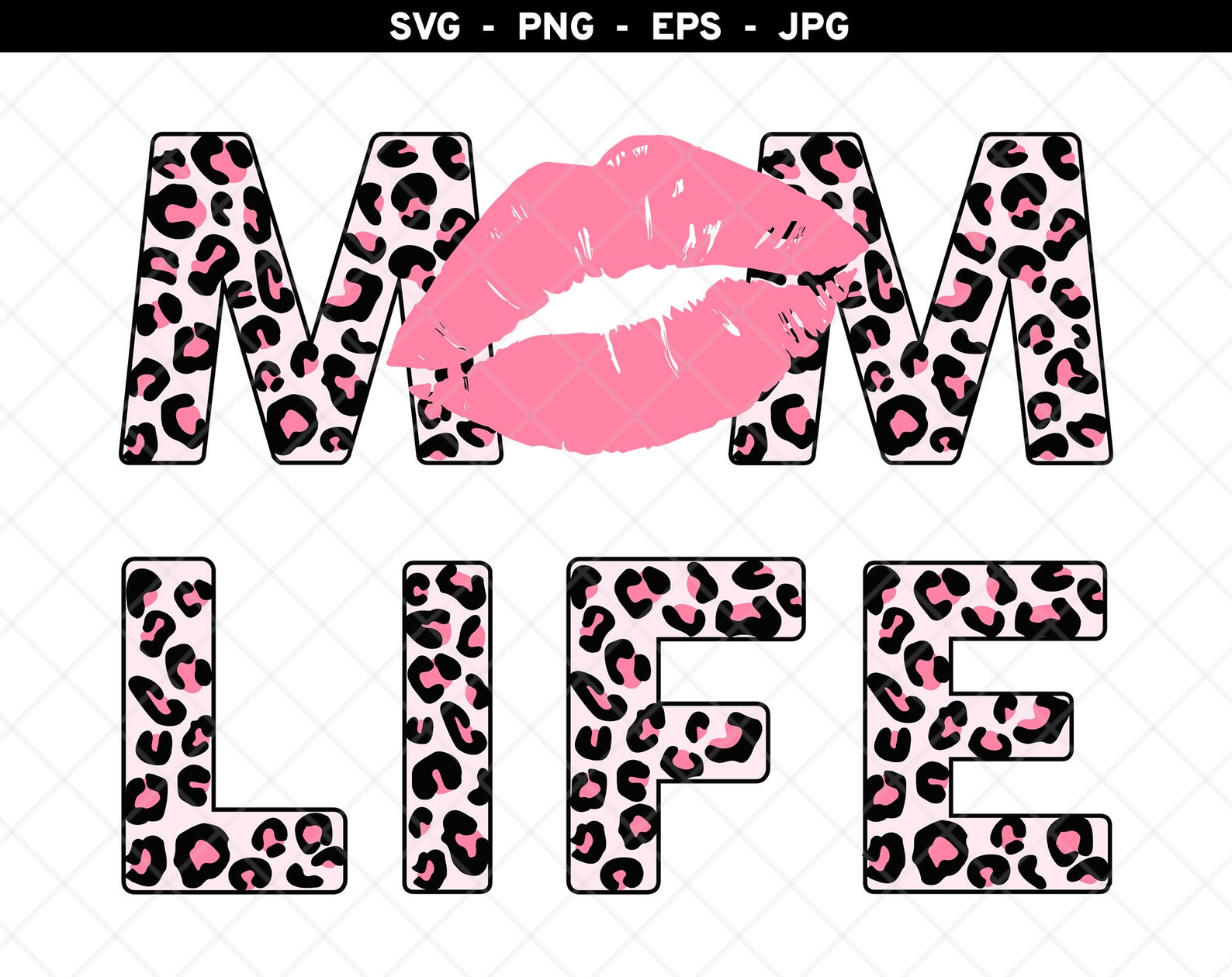 Mom Life Leopard Svg Cheetah Mom Life Svg Mom Life Etsy