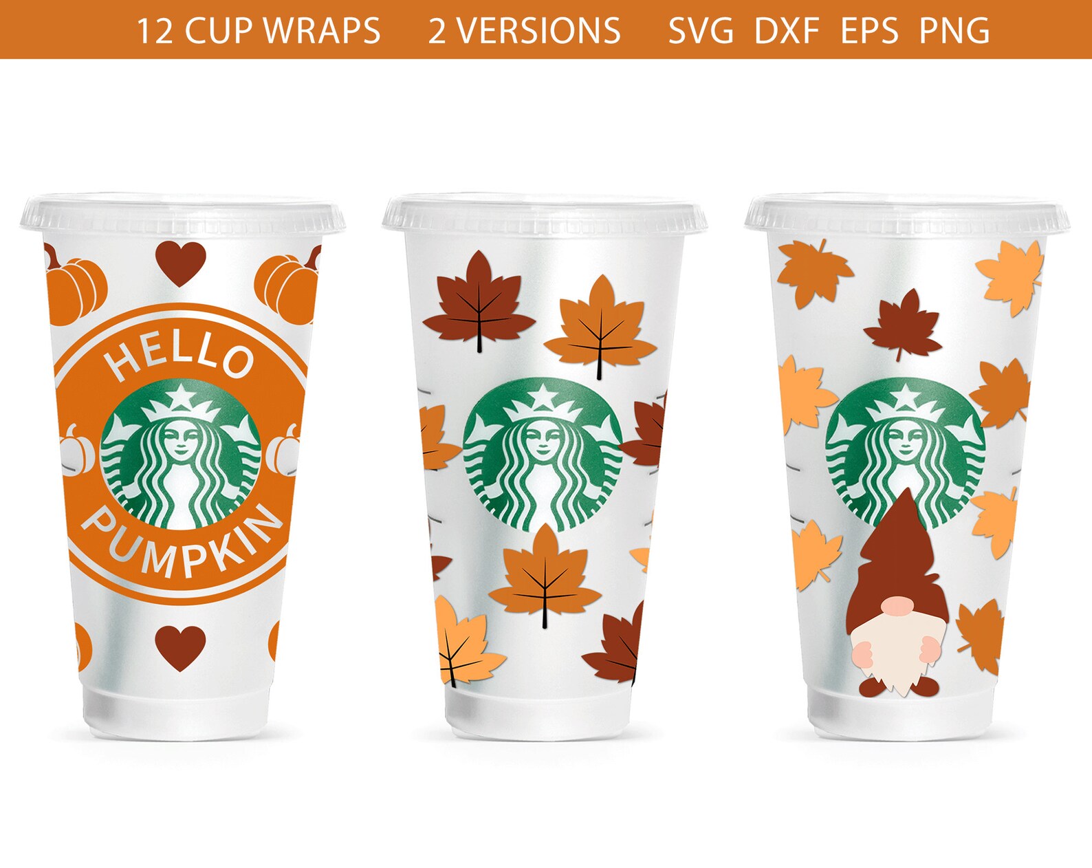 Cup Wrap Svg Bundle Coffee Wrap Fall Svg Pumpkin Svg Gnomes - Etsy