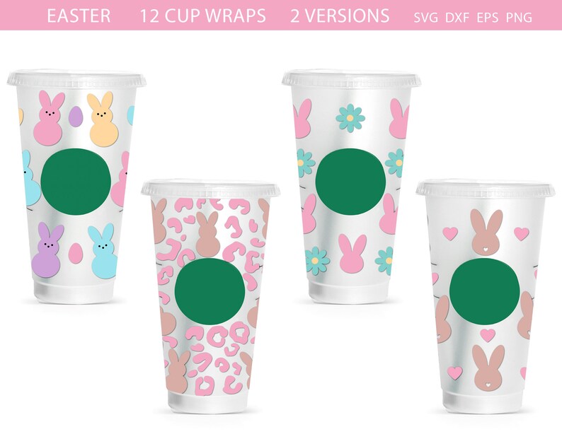 Easter Cup Wrap Svg Bundle, Coffee Wrap Easter Svg, Coffee Full Wrap ...