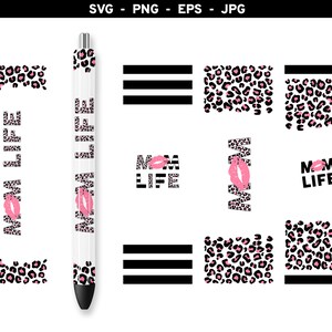 Mom Life Pen Wraps, Mom Pen Wrap, Pen Wraps Svg Png, Leopard Cheetah ...