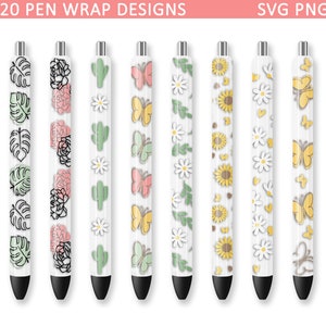 Spring Pen Wraps SVG, Pen Wraps Bundle, Epoxy Resin Pens, Lie Art Svg ...