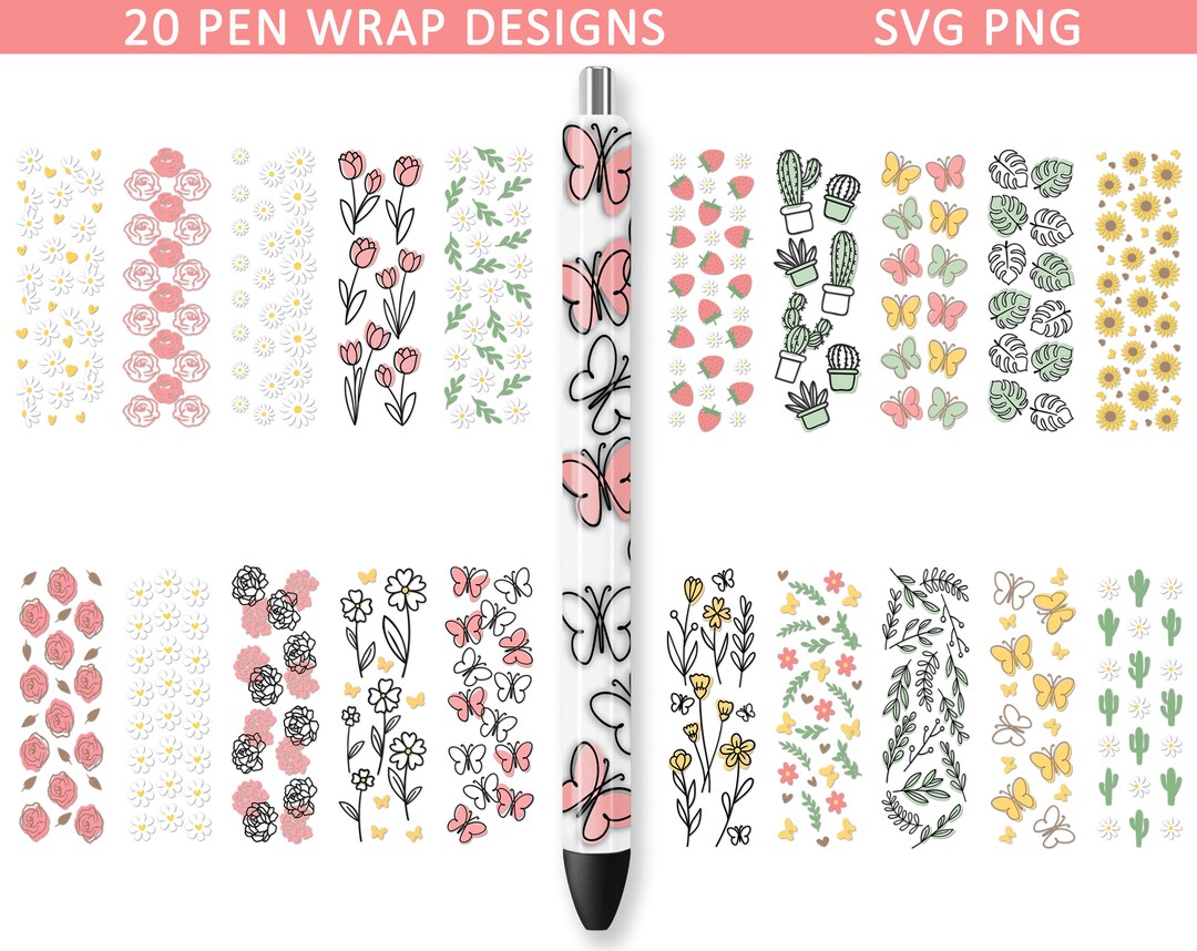 Spring Pen Wraps SVG, Pen Wraps Bundle, Epoxy Resin Pens, Lie Art Svg ...