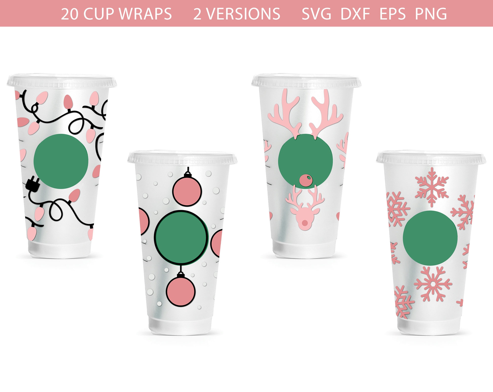 Christmas Cup Wrap Svg Bundle Coffee Wrap Svg Cute Christmas - Etsy