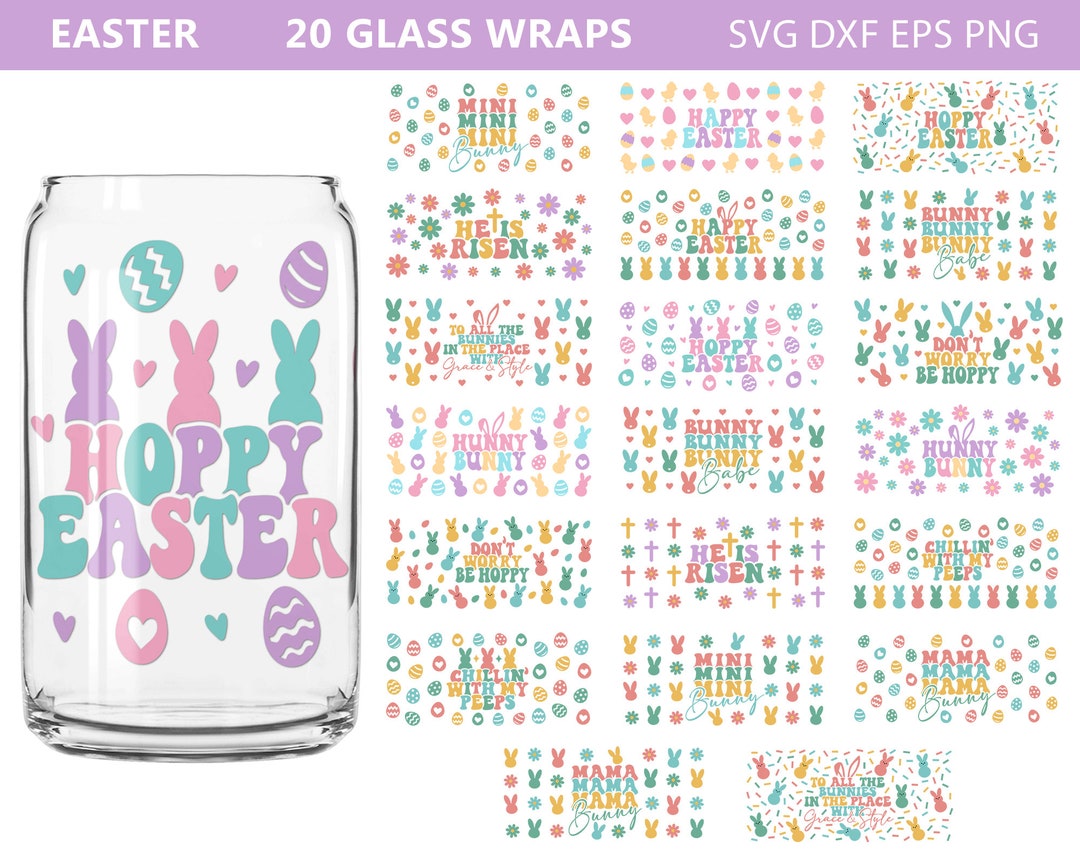Easter Can Glass Wrap Bundle, Easter Glass Wrap Svg, Easter Svg, Easter ...