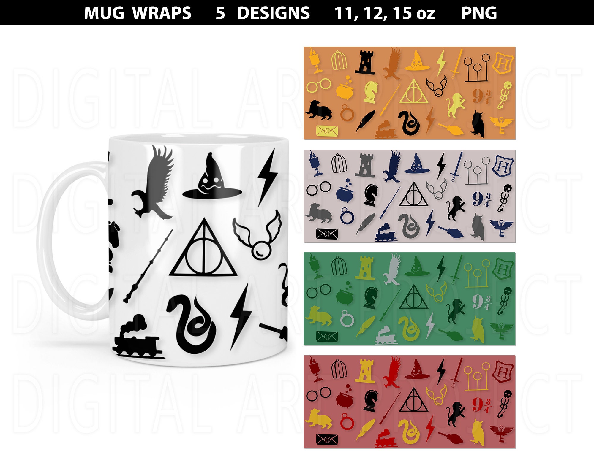 Magic Mug Wraps PNG Bundle, Wizard Wrap PNG, Halloween PNG, Witch Png ...