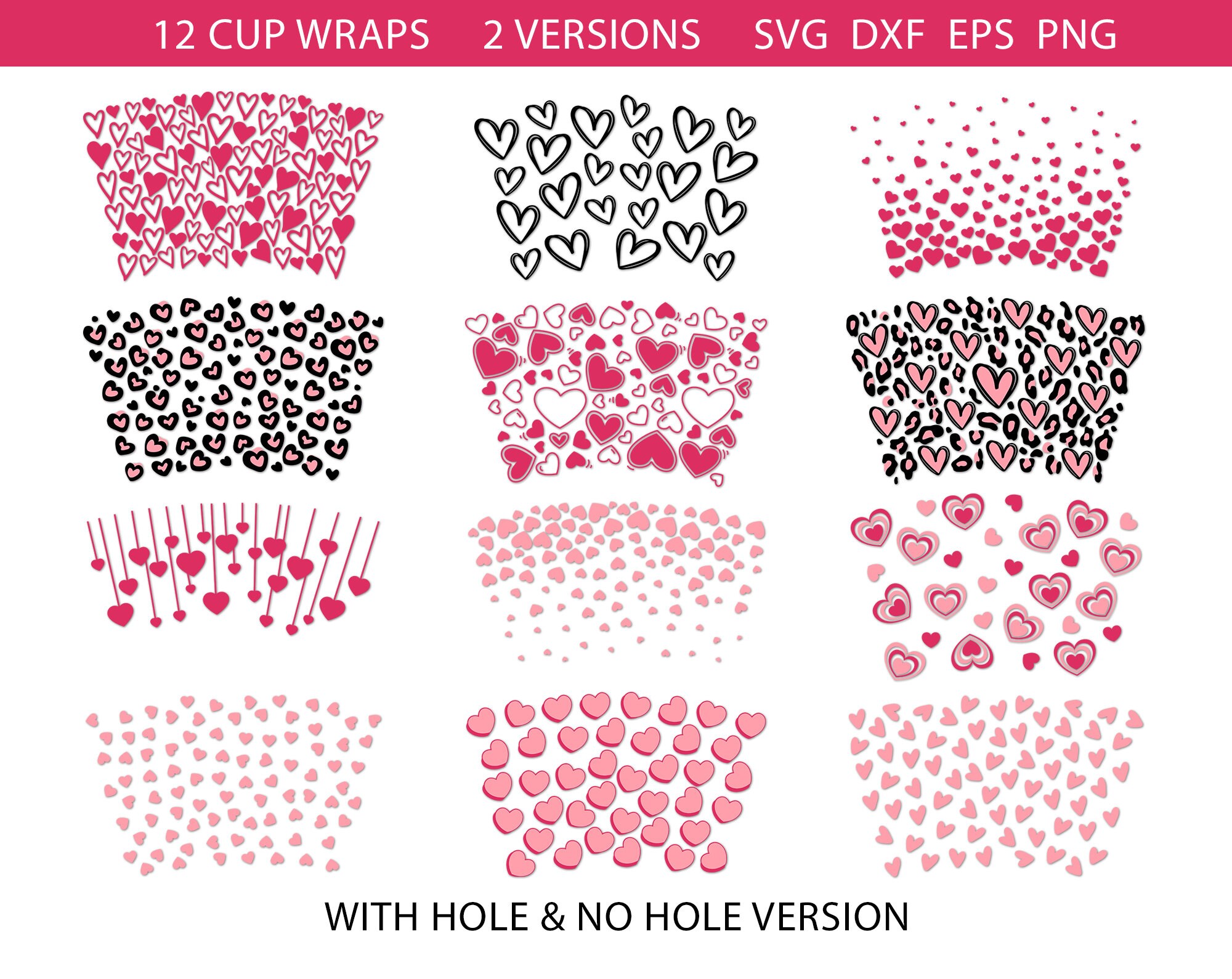 Cup Wrap Svg Bundle, Valentines Svg, Coffee Cup Svg Wrap, Coffee Wrap ...