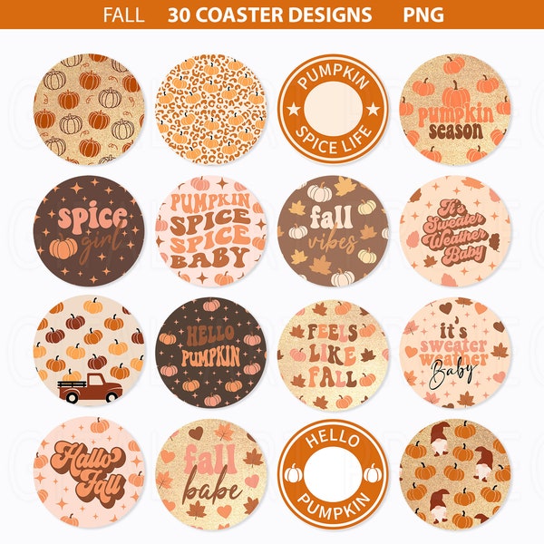 Fall Coasters - Etsy