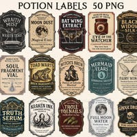 Witch Potion Bottle Clipart, 28 PNG Files, Halloween Potion PNG, Spooky ...