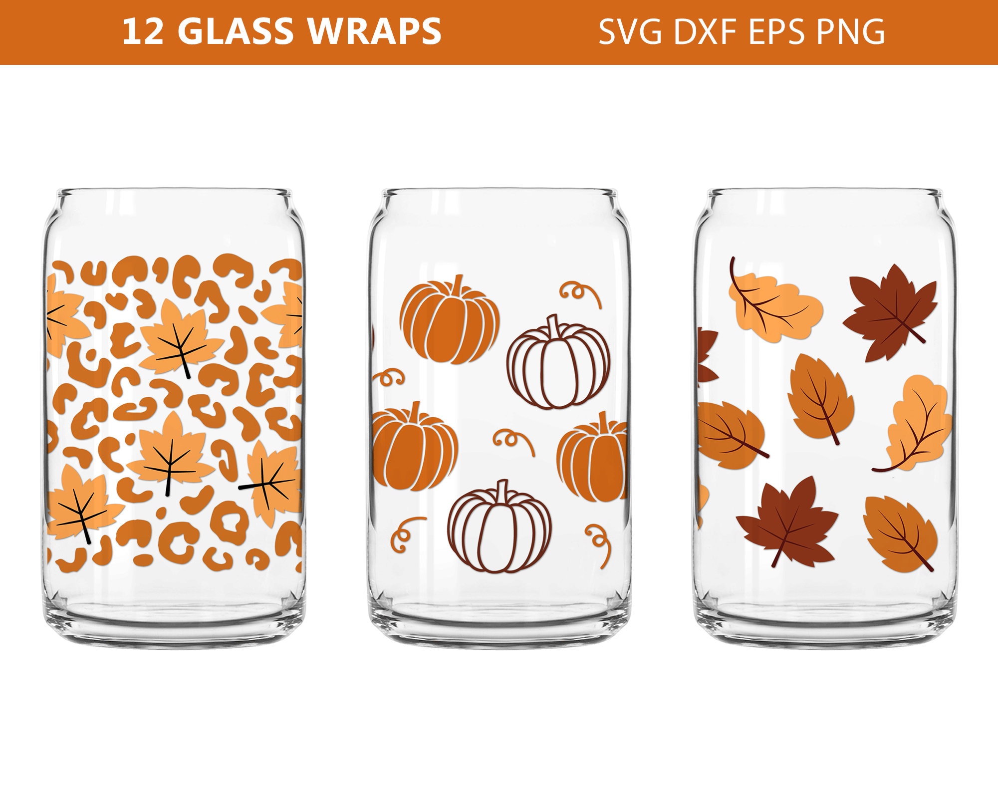 Can Glass Wrap Bundle Fall Can Glass Svg Gnomes Svg Pumpkin - Etsy