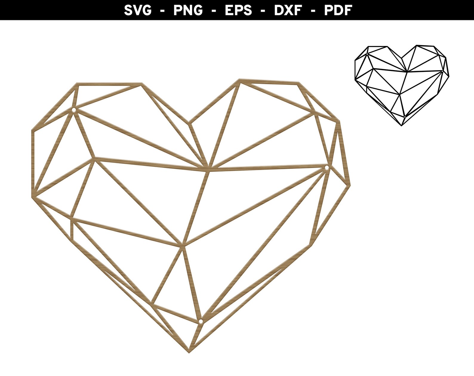 Heart Svg Geometric Heart Heart Cut File Heart Vector - Etsy