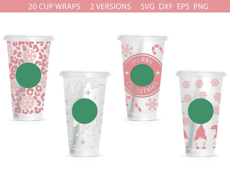 Christmas Cup Wrap Svg Bundle, Coffee Wrap Svg, Cute Christmas Svg ...