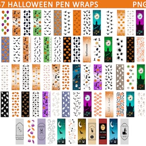 Halloween Pen Wraps Bundle, Spooky Pen Wrap, Pen Wraps Png, Jack O ...