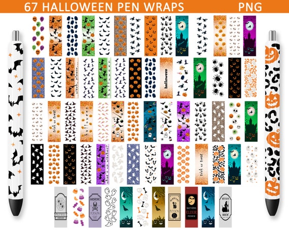 Halloween Pen Wraps Bundle Spooky Pen Wrap Pen Wraps Png - Etsy