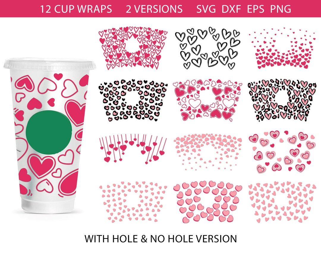 Cup Wrap Svg Bundle, Valentines Svg, Coffee Cup Svg Wrap, Coffee Wrap ...