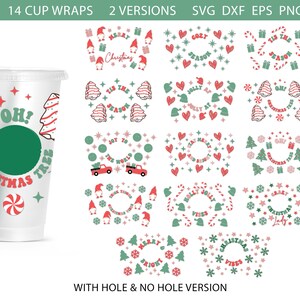 Cup Wrap Svg Bundle Christmas Coffee Wrap Svg Retro - Etsy