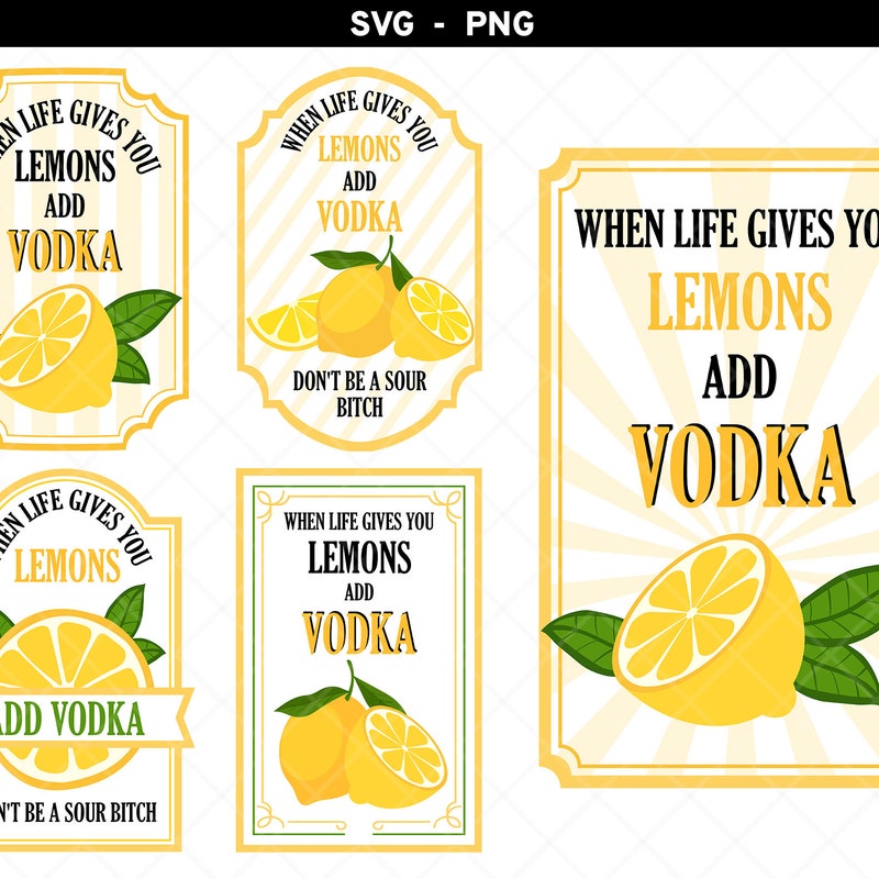 Lemon Vodka Labels - Etsy UK