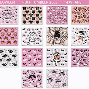 3D Inflated Puff Halloween Tumbler Wrap, 20oz Skinny Tumbler, Halloween ...