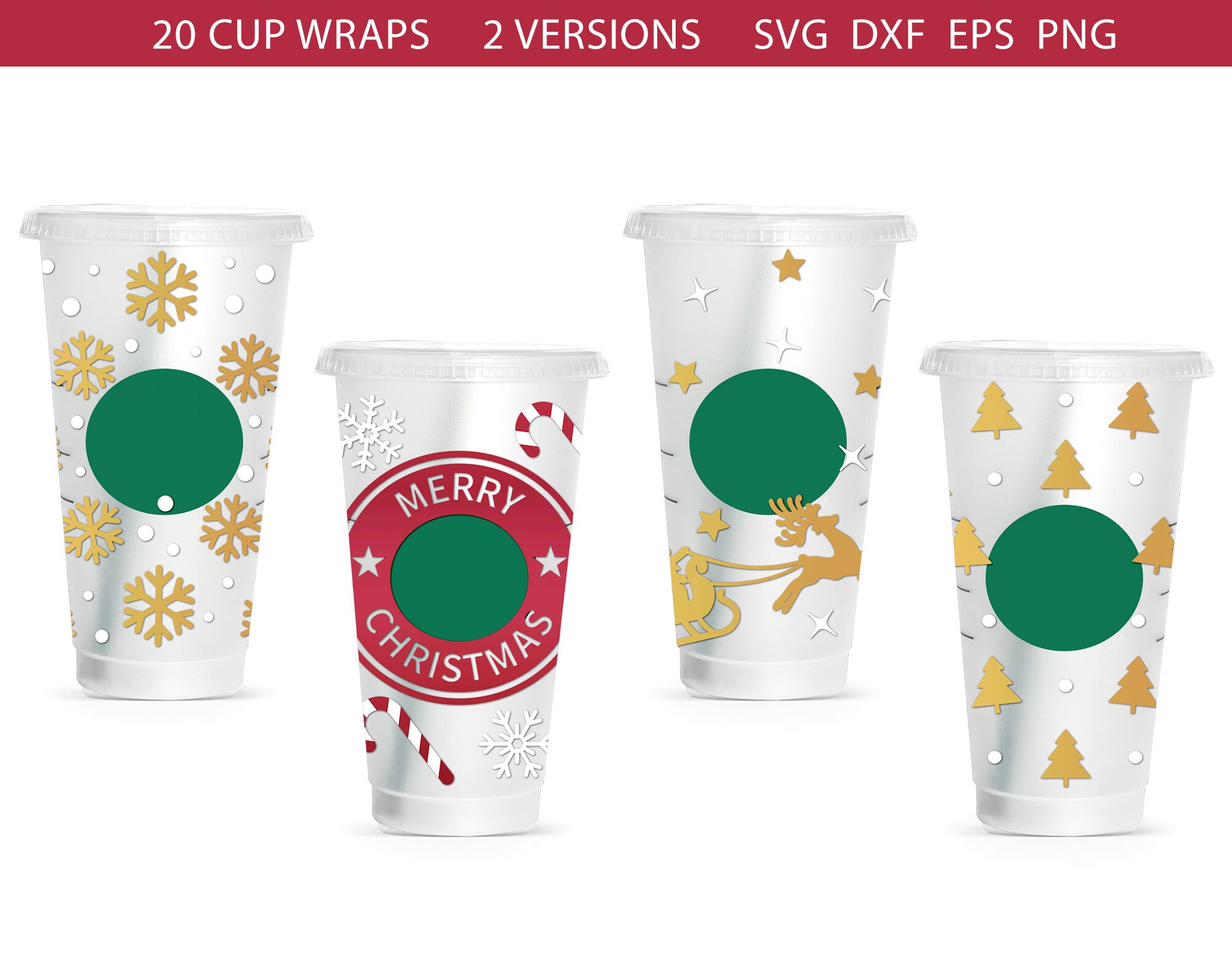 Cup Wrap Svg Bundle Coffee Wrap Christmas Svg Christmas Svg - Etsy