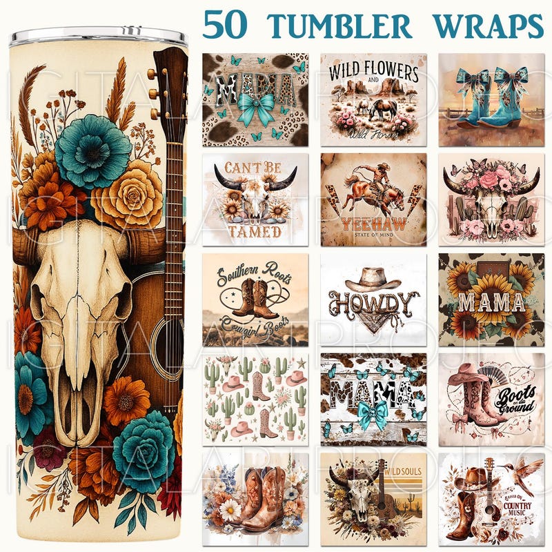 Western Cup Wraps Designs - Etsy