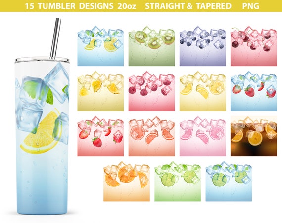 Realistic Drinks Seamless Patterns for 20oz Skinny Tumbler 3D - Etsy