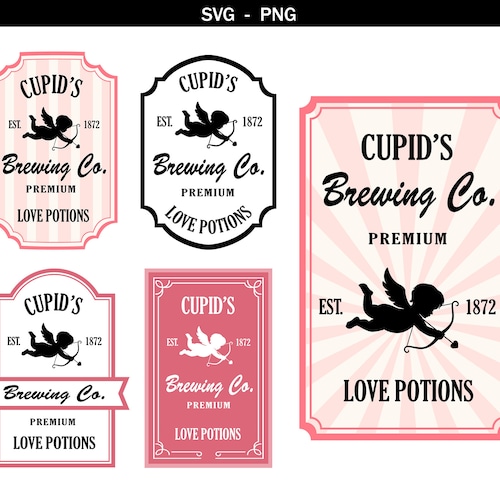 Love Potion Cupid's Grade Label SVG Valentine's Day - Etsy
