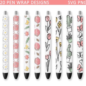 Spring Pen Wraps SVG, Pen Wraps Bundle, Epoxy Resin Pens, Lie Art Svg ...