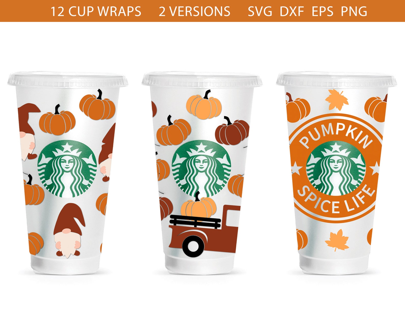 Cup Wrap Svg Bundle Coffee Wrap Fall Svg Pumpkin Svg Gnomes - Etsy