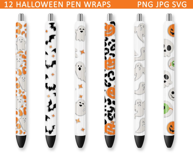 Halloween Pen Wraps Bundle, Pen Wraps Svg, Halloween Svg, Pumpkin Svg ...