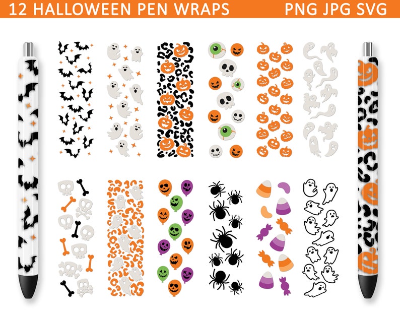 Pen Wrap Png Bundle, Halloween Pen Wraps, Pen Wraps Png, Fall Pen Wraps ...